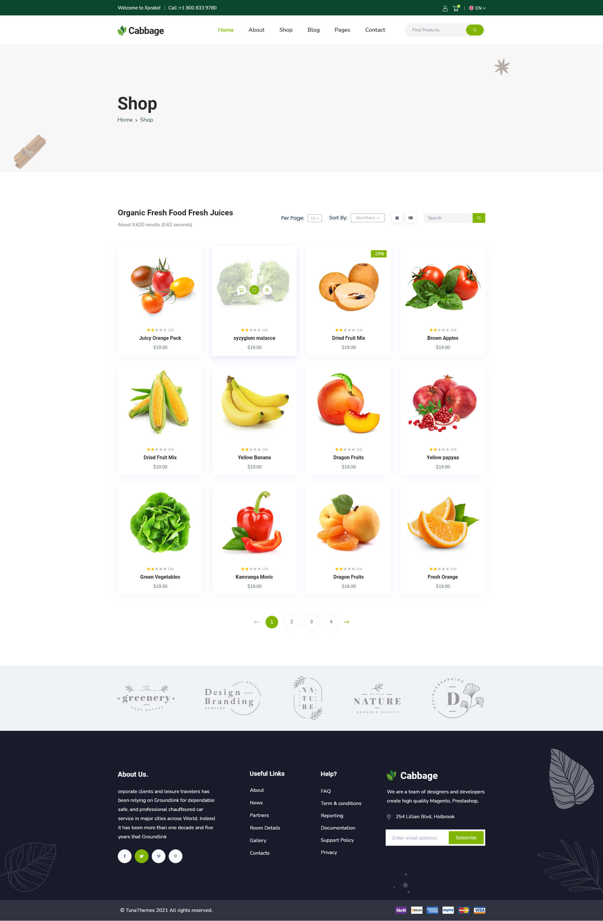 Cabbage - Organic Food Store eCommerce Figma Template by TunaTheme