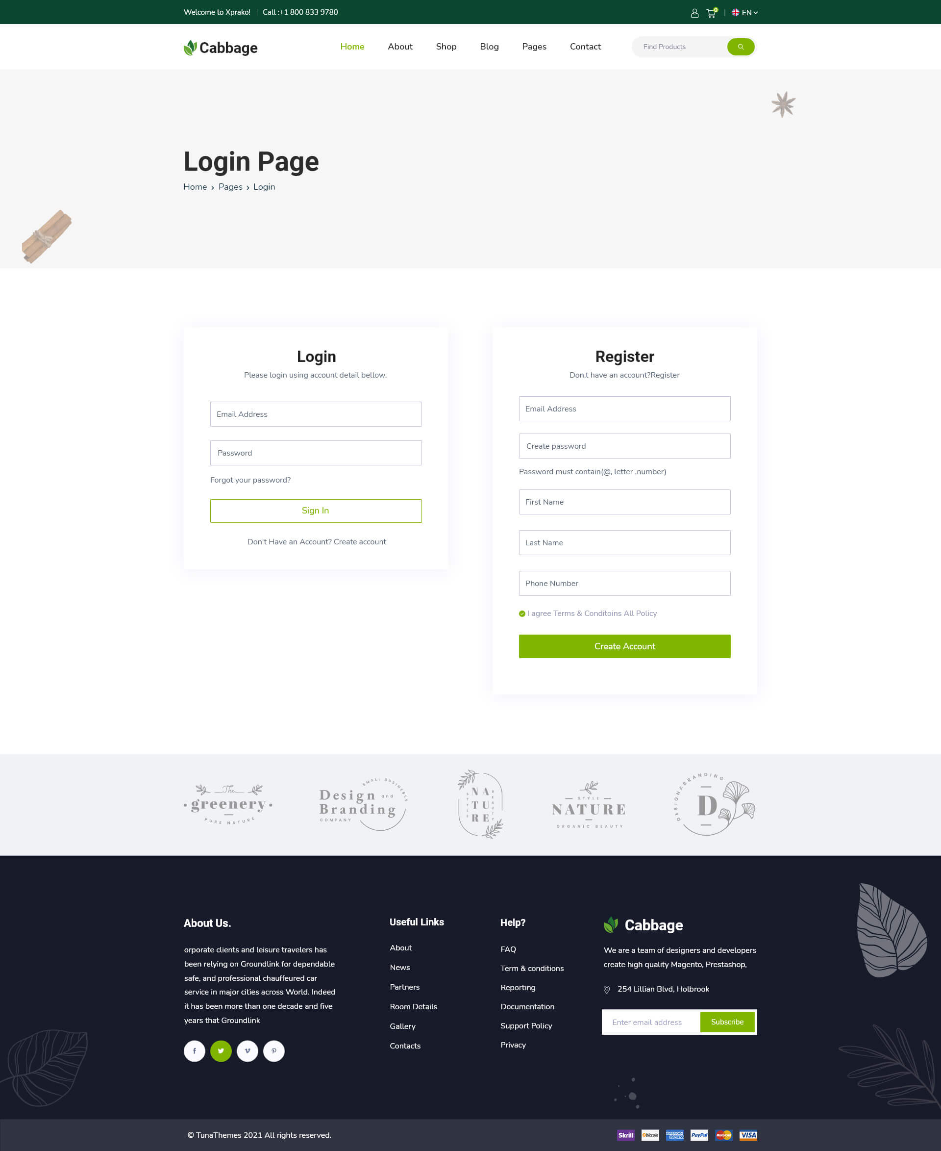 Cabbage - Organic Food Store eCommerce Figma Template by TunaTheme