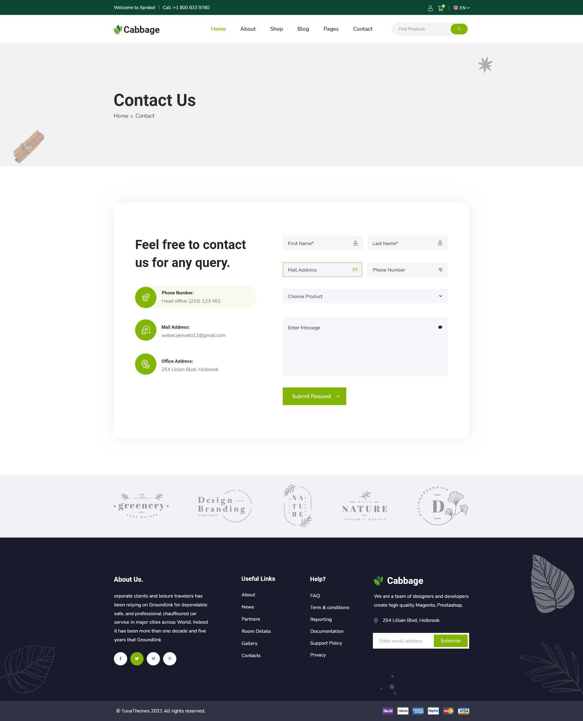 Cabbage - Organic Food Store eCommerce Figma Template by TunaTheme
