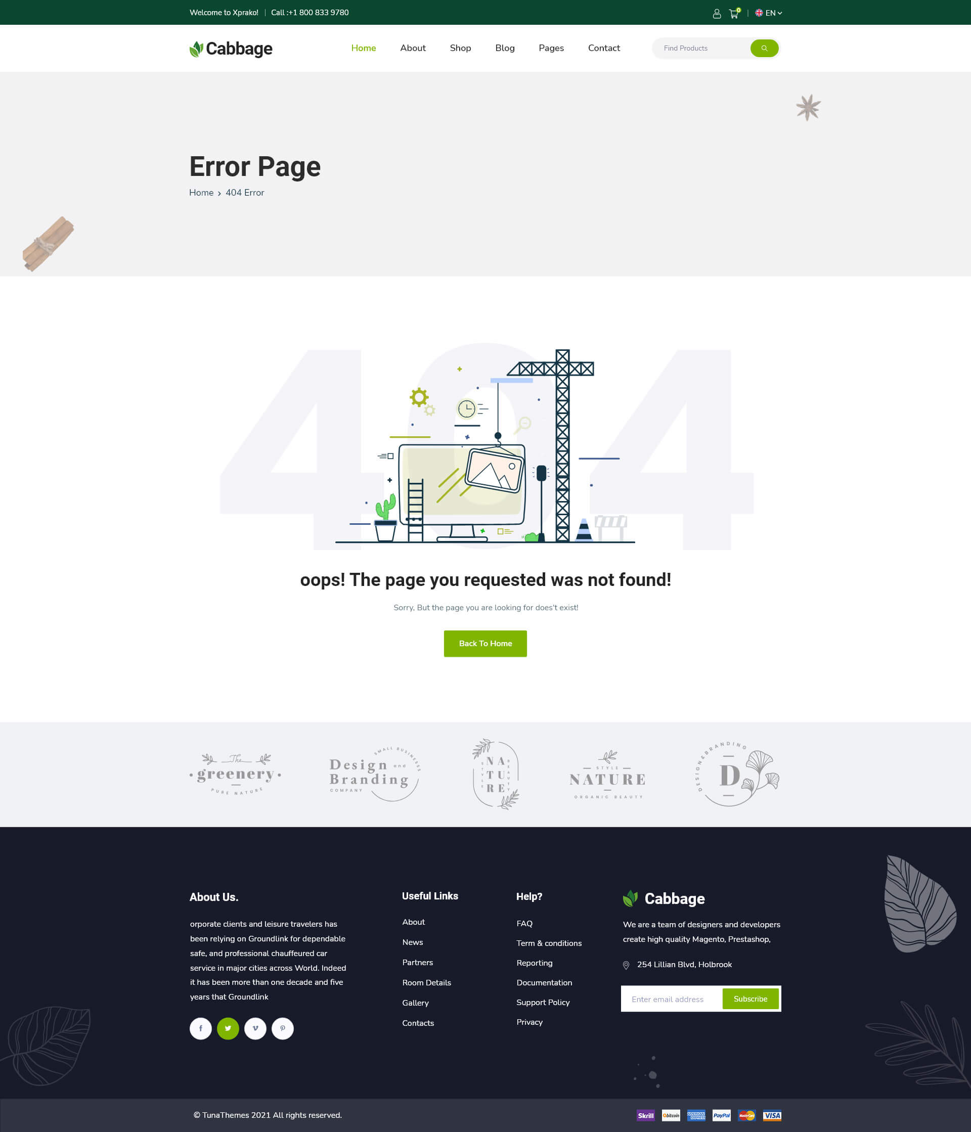 Cabbage - Organic Food Store eCommerce Figma Template by TunaTheme