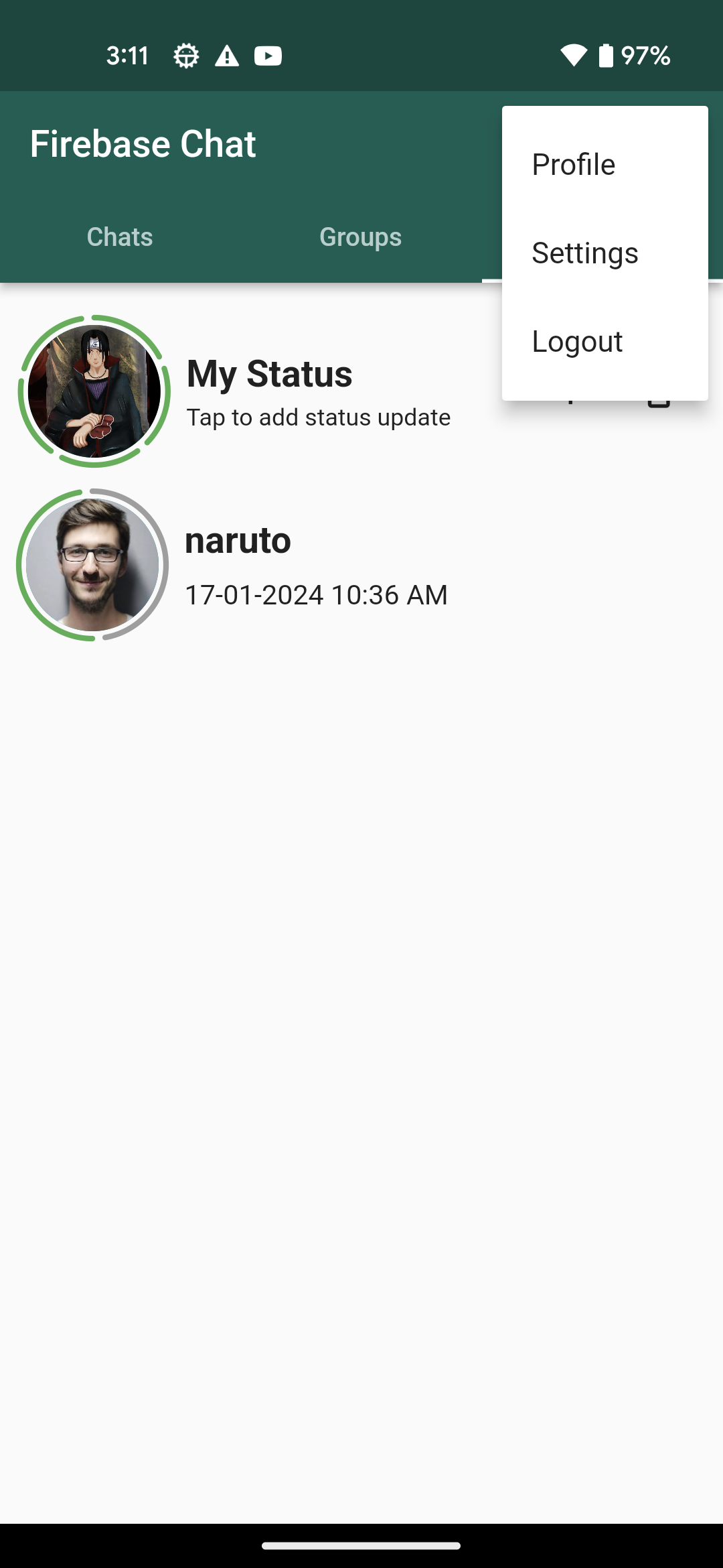 Flutter Chat App With Firebase Firestore Database by elsnertechnologies