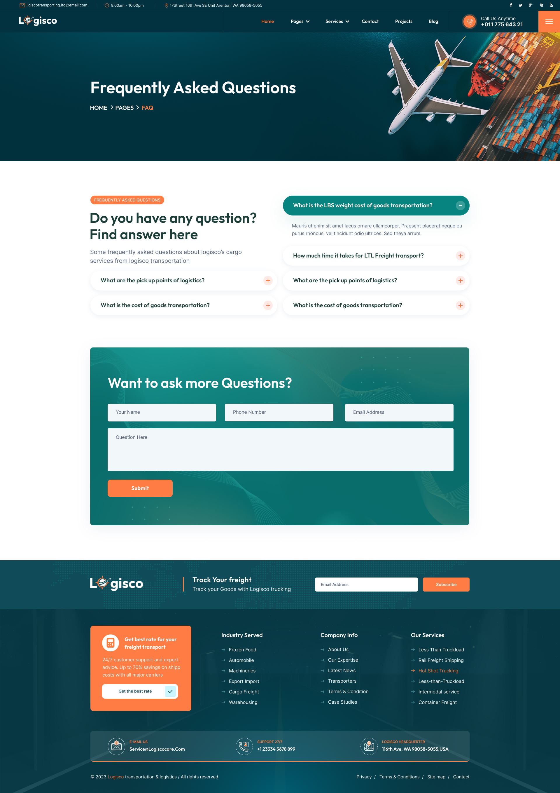 Logisco - Transportation & Logistics Business Figma Template by wpthemebooster