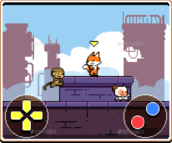 Pixel Fox Spritesheet, Game Assets | GraphicRiver