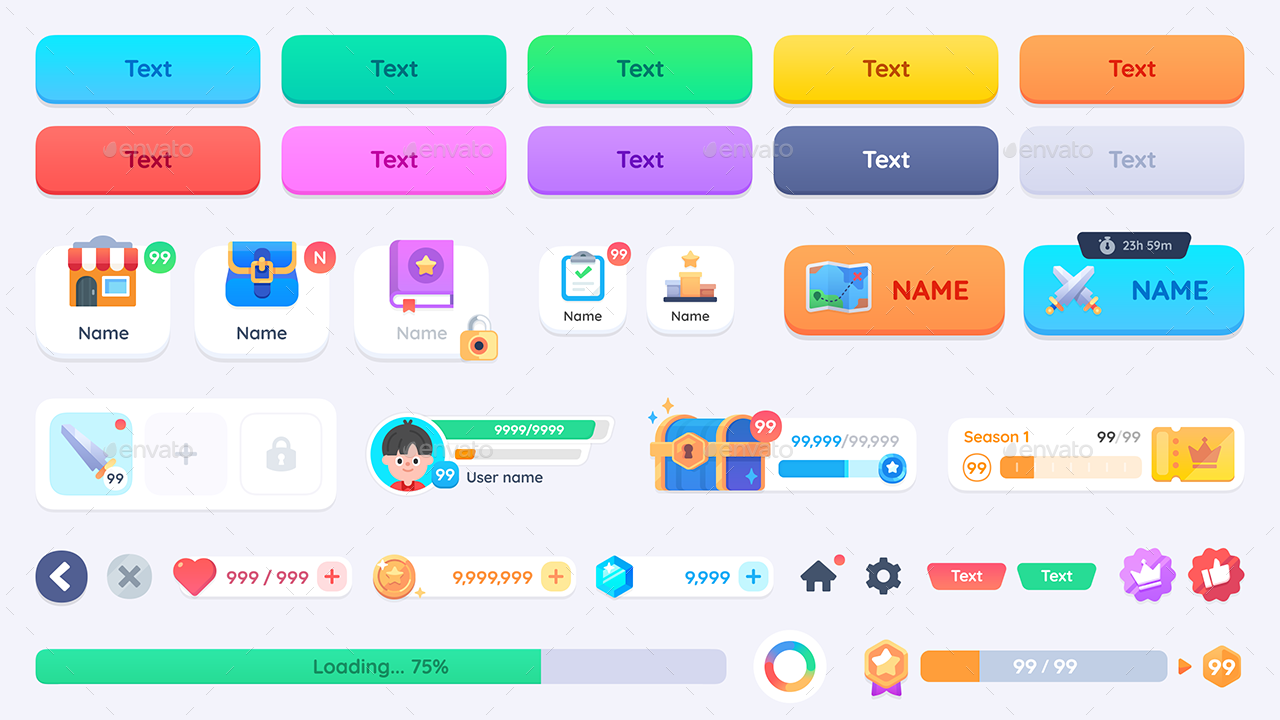 GUI Pro - Casual Game(Vol 2), Game Assets | GraphicRiver