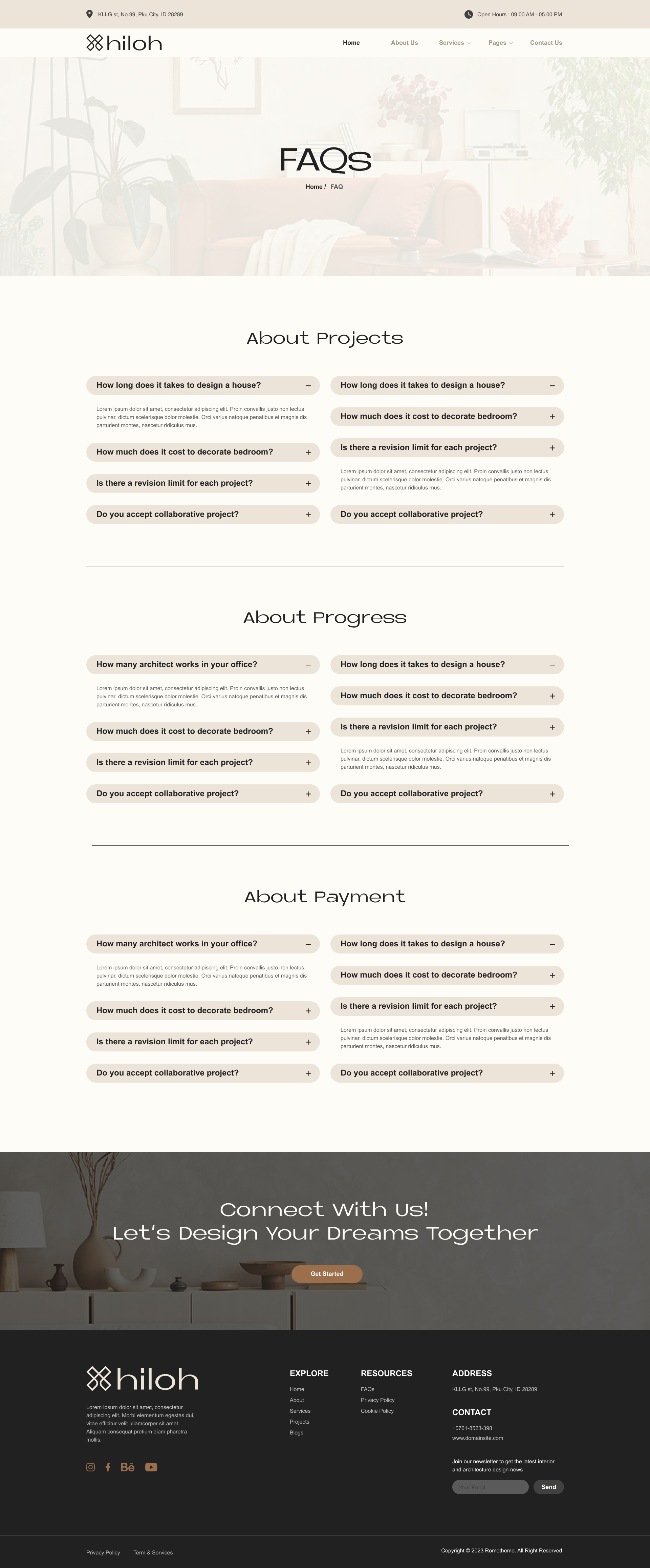 Xhiloh - Interiors and Architecture Figma Template by Rometheme ...