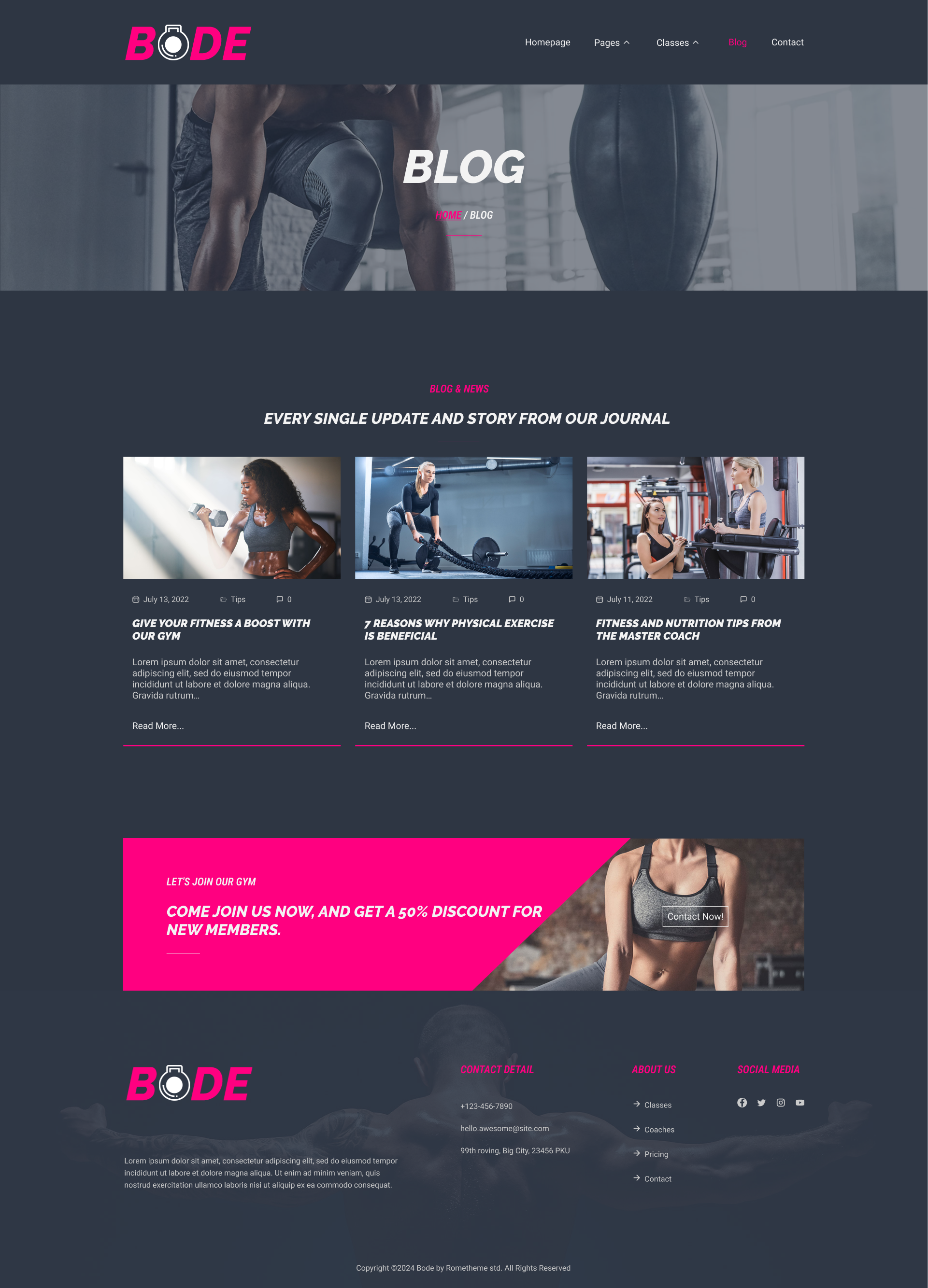Bode - Gym & Sports Figma Template by Rometheme | ThemeForest