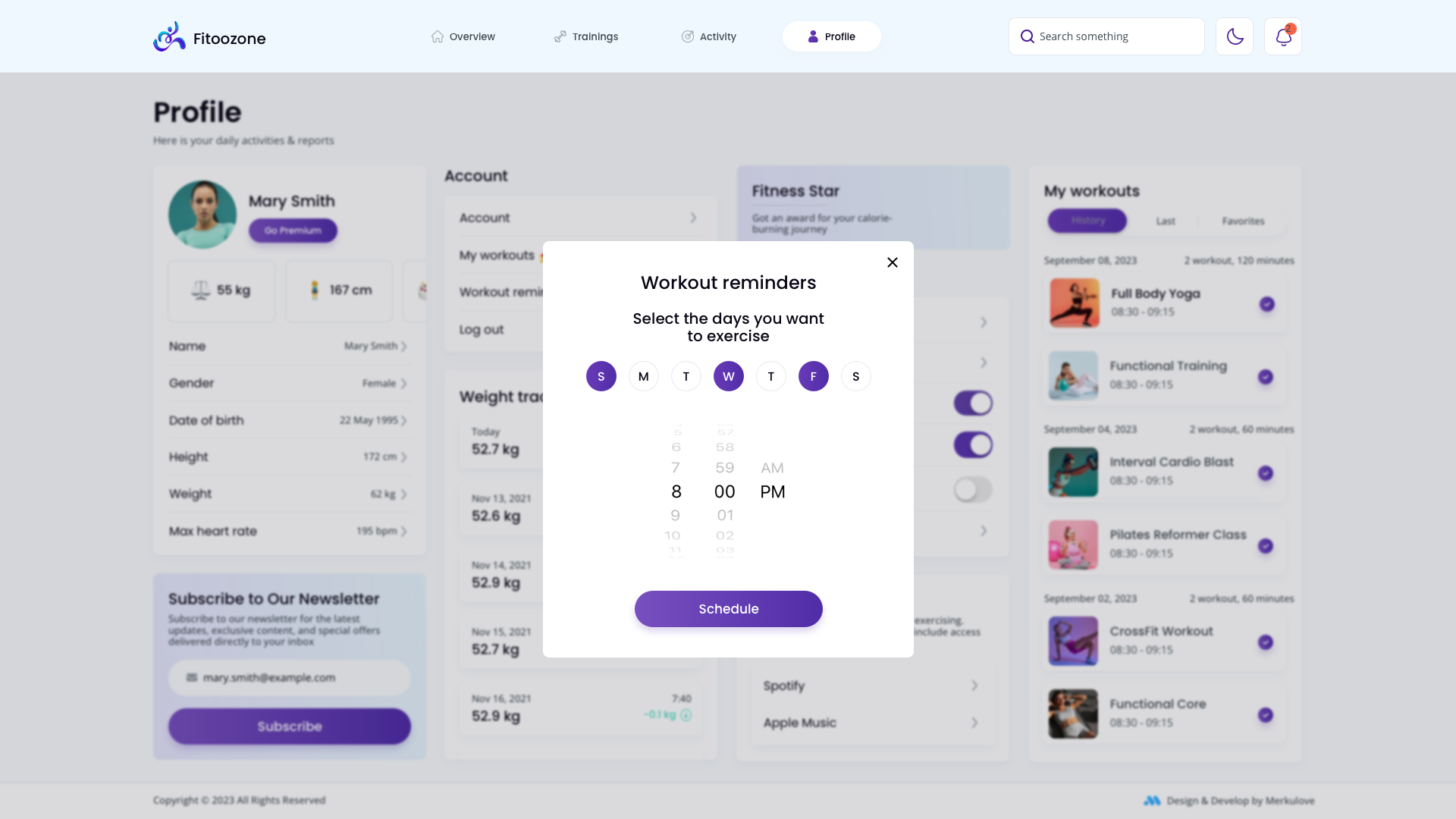 FitooZone – Fitness Dashboard UI Kit for Figma by merkulove | ThemeForest