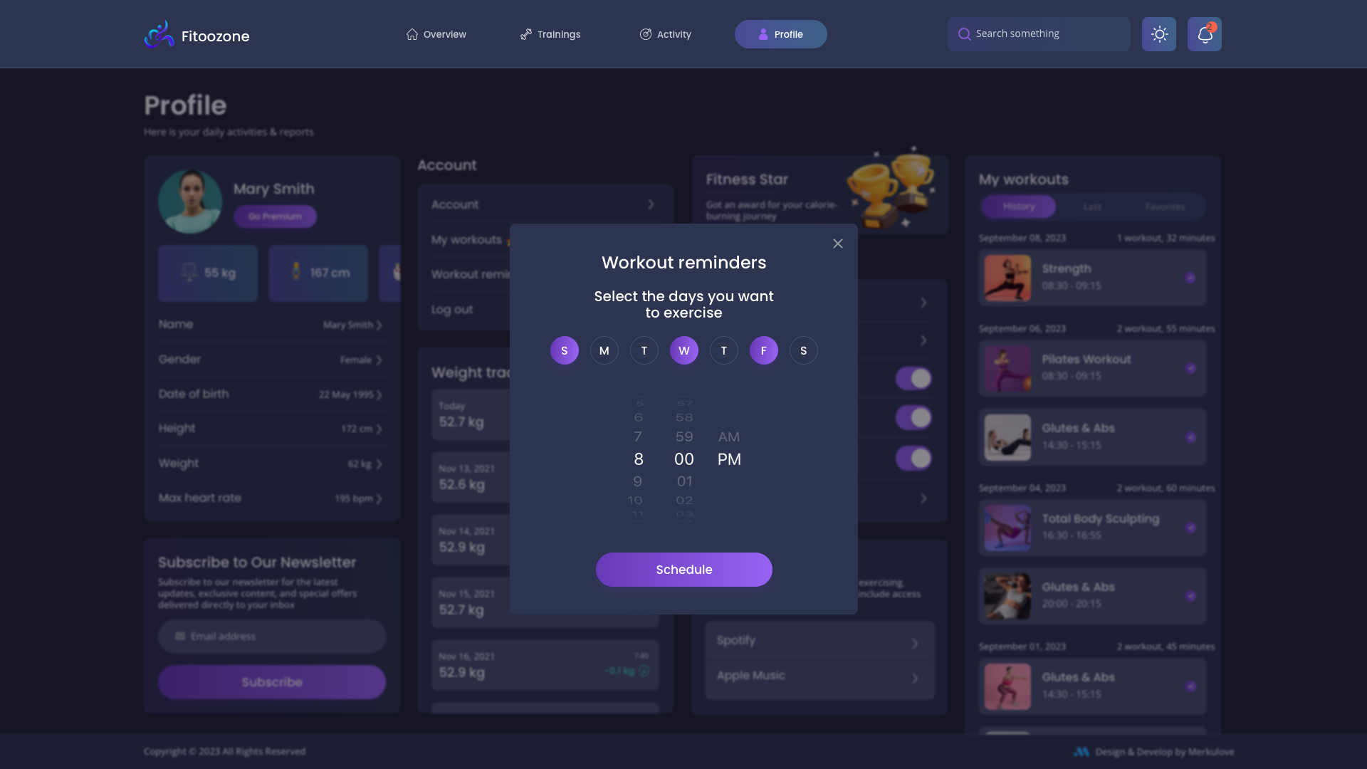 FitooZone – Fitness Dashboard UI Kit for Figma by merkulove | ThemeForest