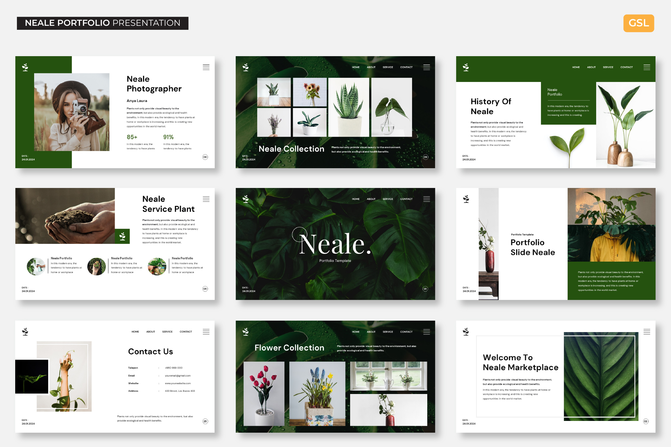 Neale - Portfolio Google Slides Template, Presentation Templates ...