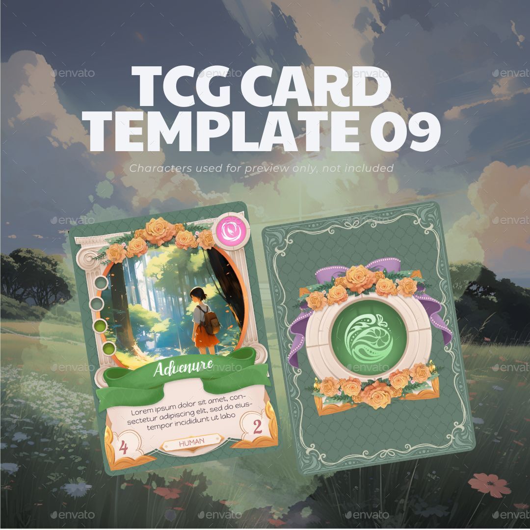 TCG Card Template 09, Game Assets | GraphicRiver