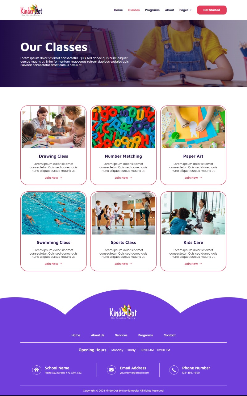 Kinderdot - Kindergarten & Pre-School Elementor Template Kit by Evonicmedia