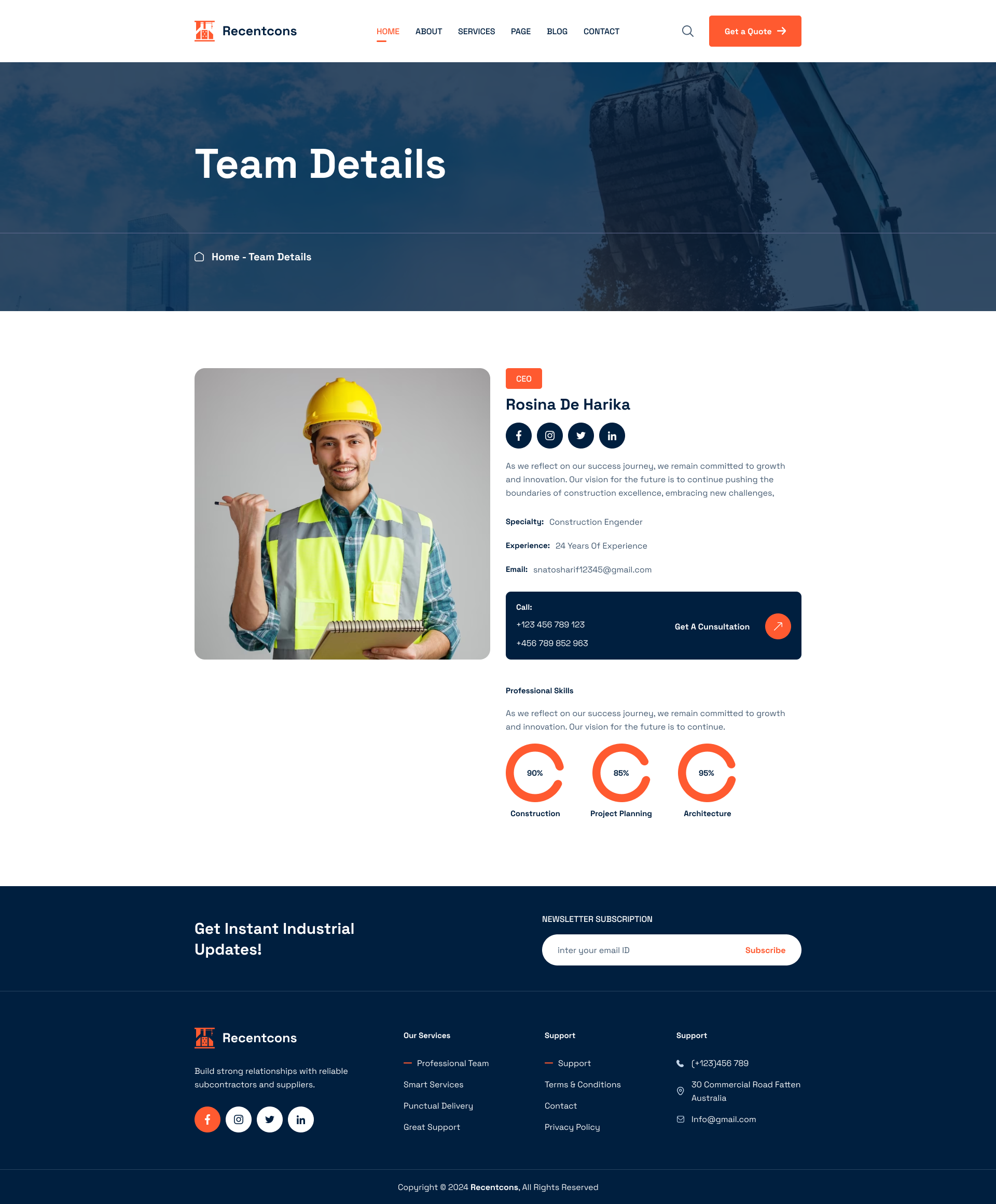 Recentcons - Construction & Real Estate Company Figma Template by ...