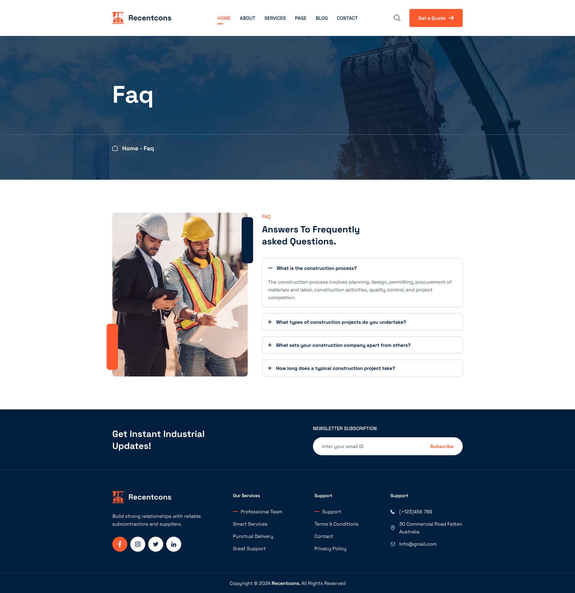 Recentcons - Construction & Real Estate Company Figma Template by ...