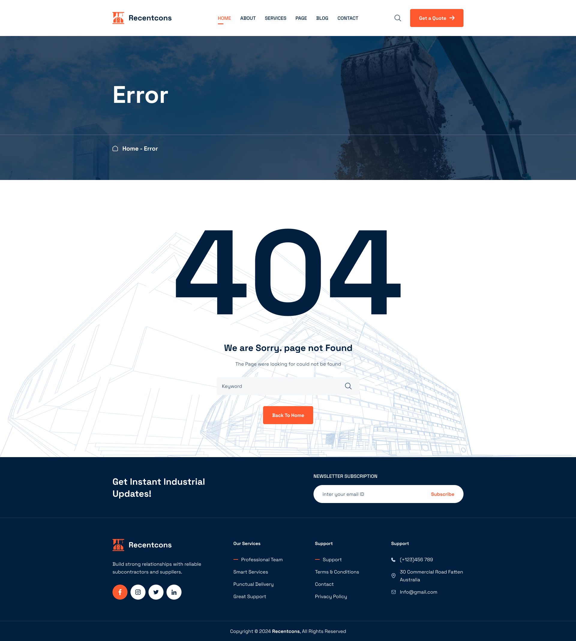 Recentcons - Construction & Real Estate Company Figma Template by ...