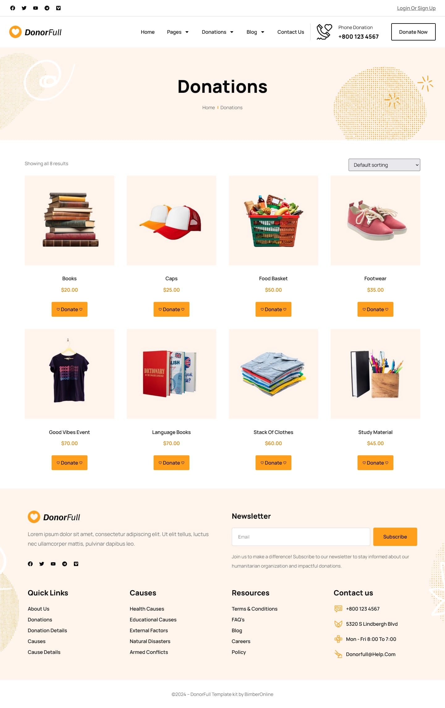 DonorFull – Charity & Donation Elementor Template Kit by BimberOnline