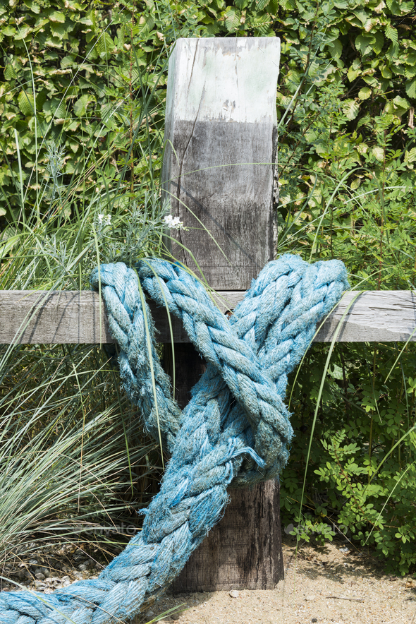 blue rope and wooden pole Stock Photo by Chris_Willemsen | PhotoDune
