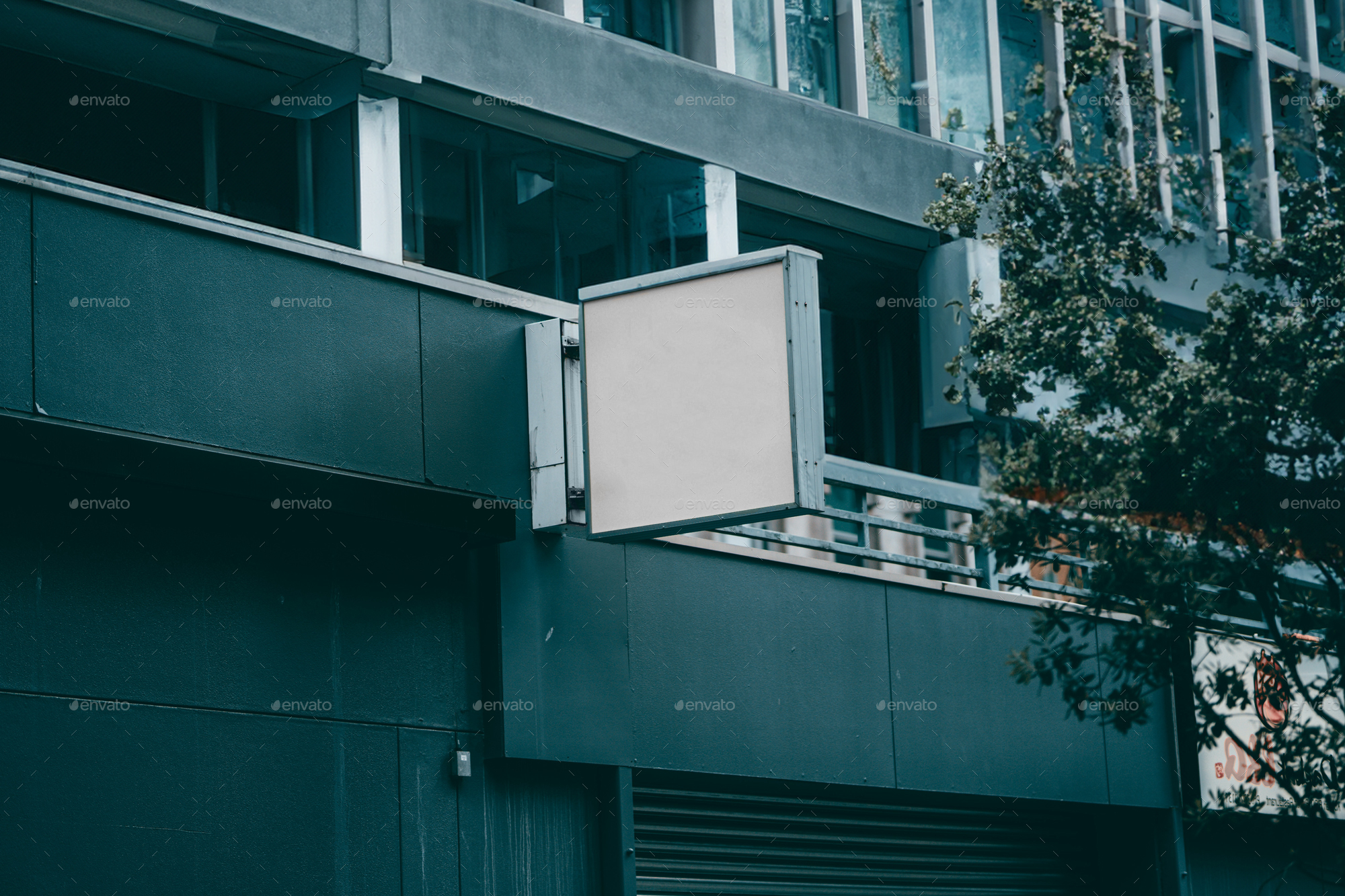 Square Sign Building Realistic, Graphics | GraphicRiver