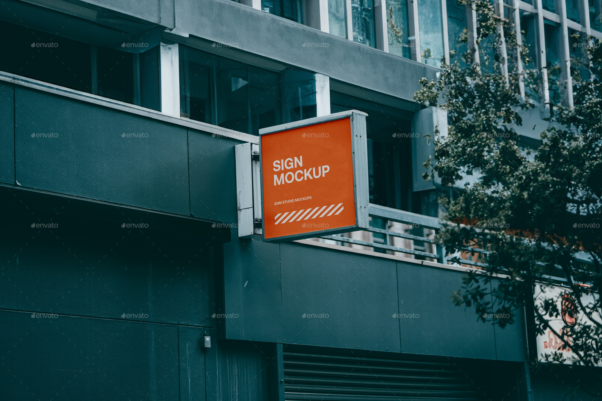 Square Sign Building Realistic, Graphics | GraphicRiver