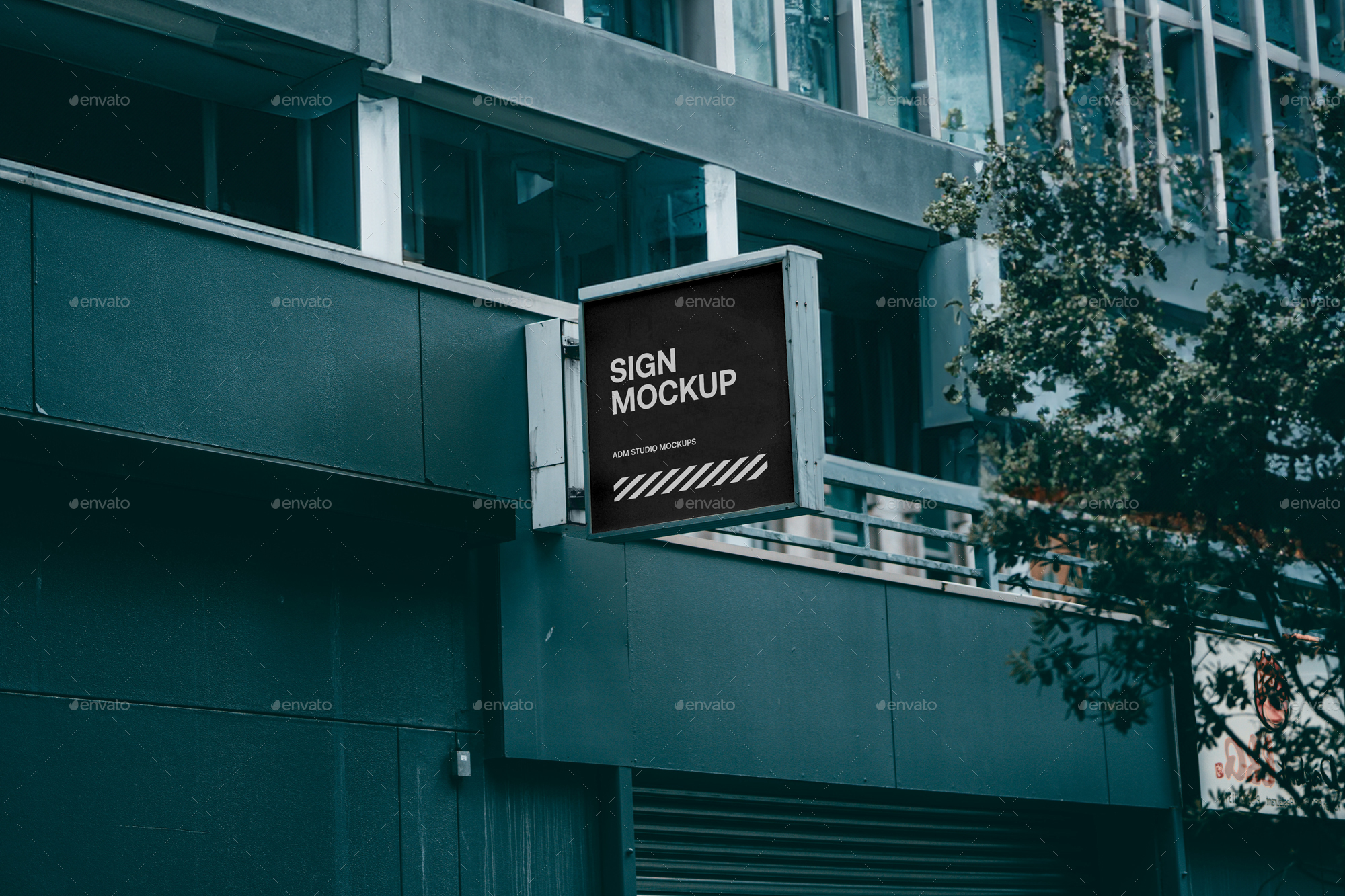 Square Sign Building Realistic, Graphics | GraphicRiver