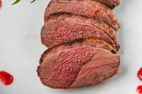 duck breast fried meat second course meat poultry tasty fresh healthy ...