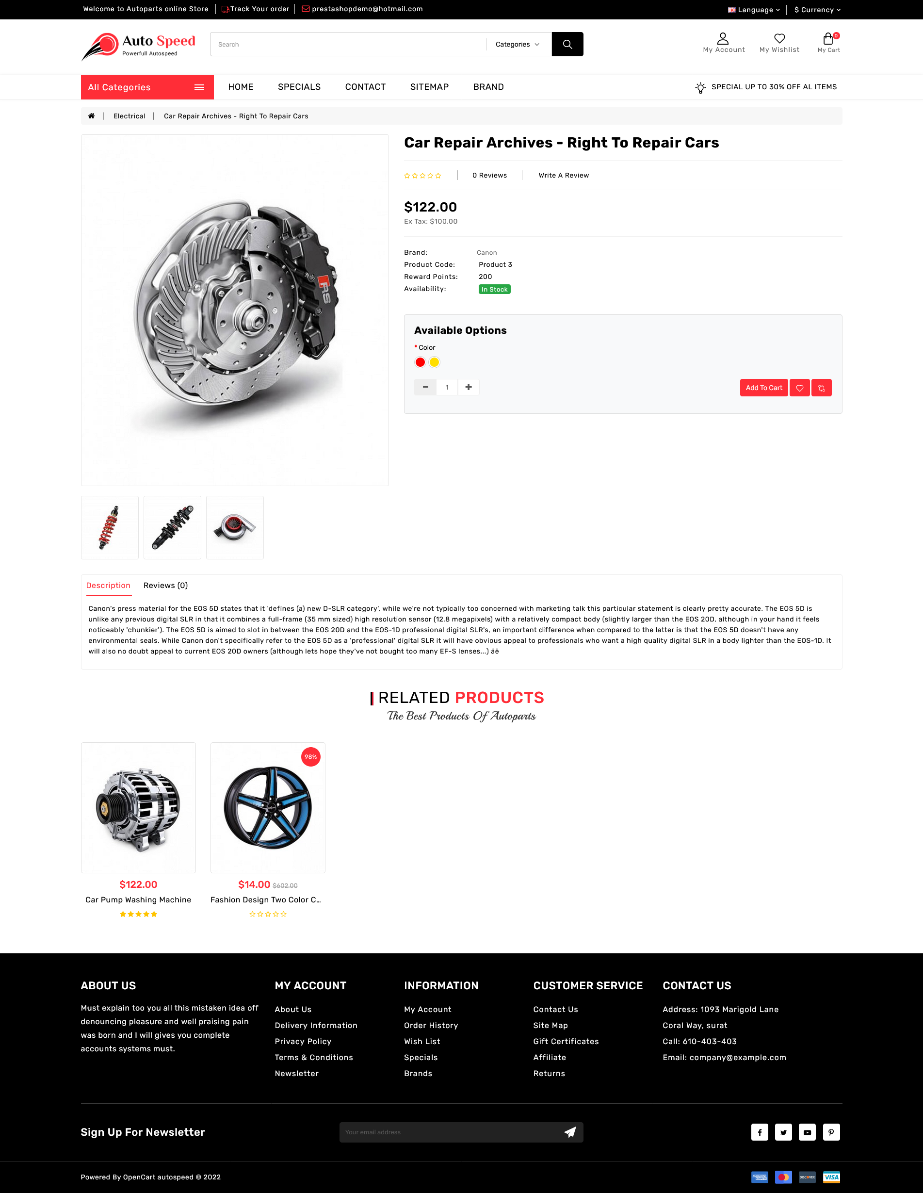 AutoSpeed - Auto Parts and Tools Shop OpenCart Theme by eptheme ...