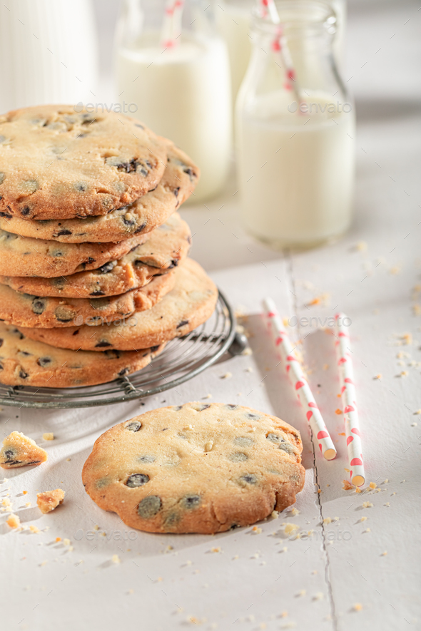 Delicious and traditionally vanilla cookies as after school milky snack ...