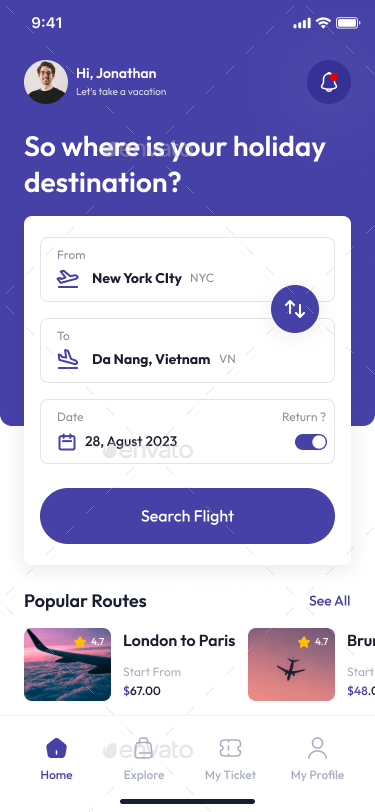 Arrived | Figma Template - Flight Booking UI KIts App, Web Elements
