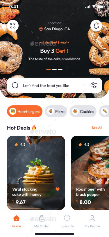 FoodCord | Figma Template - Food Delivery UI KIts App, Web Elements