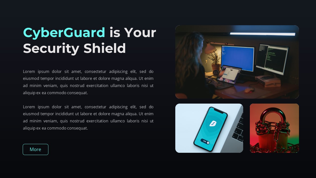 Cyberguard - Cyber Security PowerPoint Template, Presentation Templates