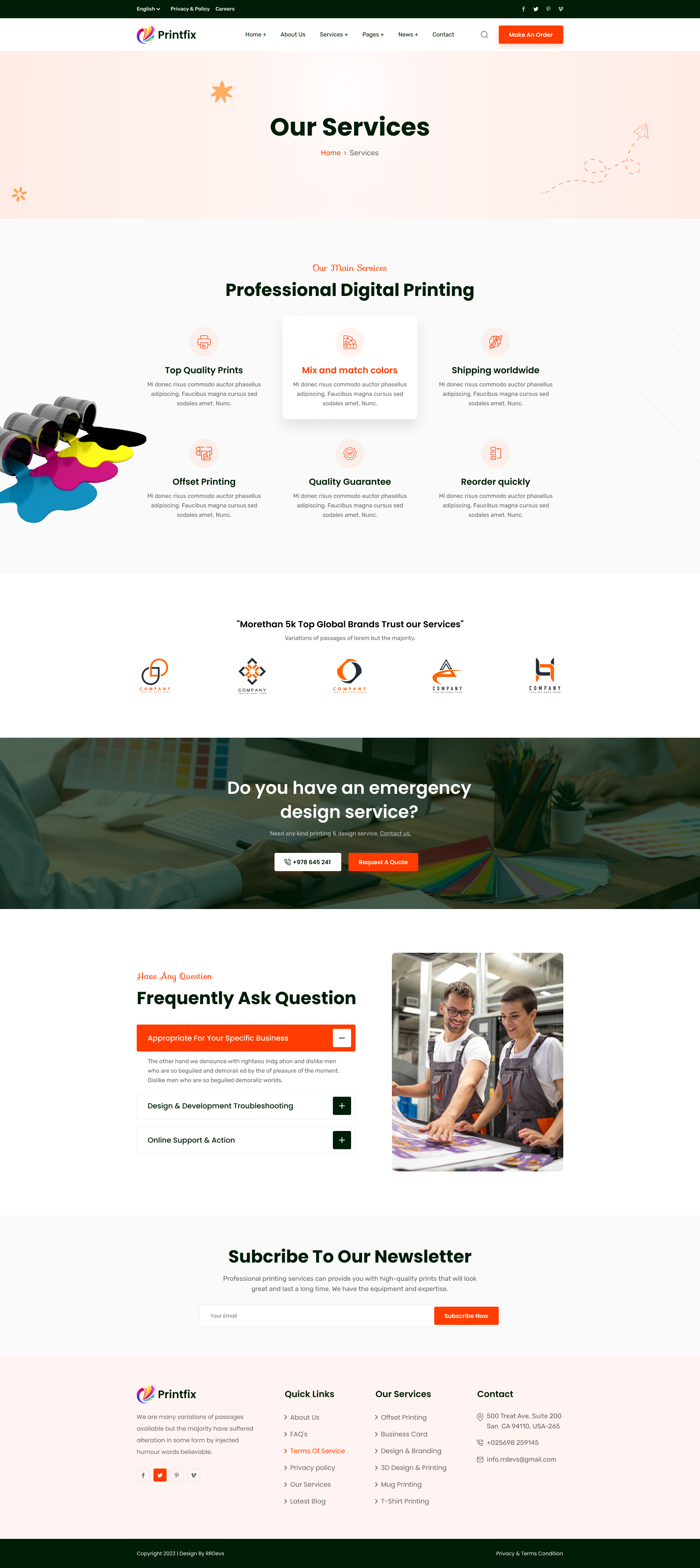 Printfix – Printing Company Figma Template by RRdevs | ThemeForest