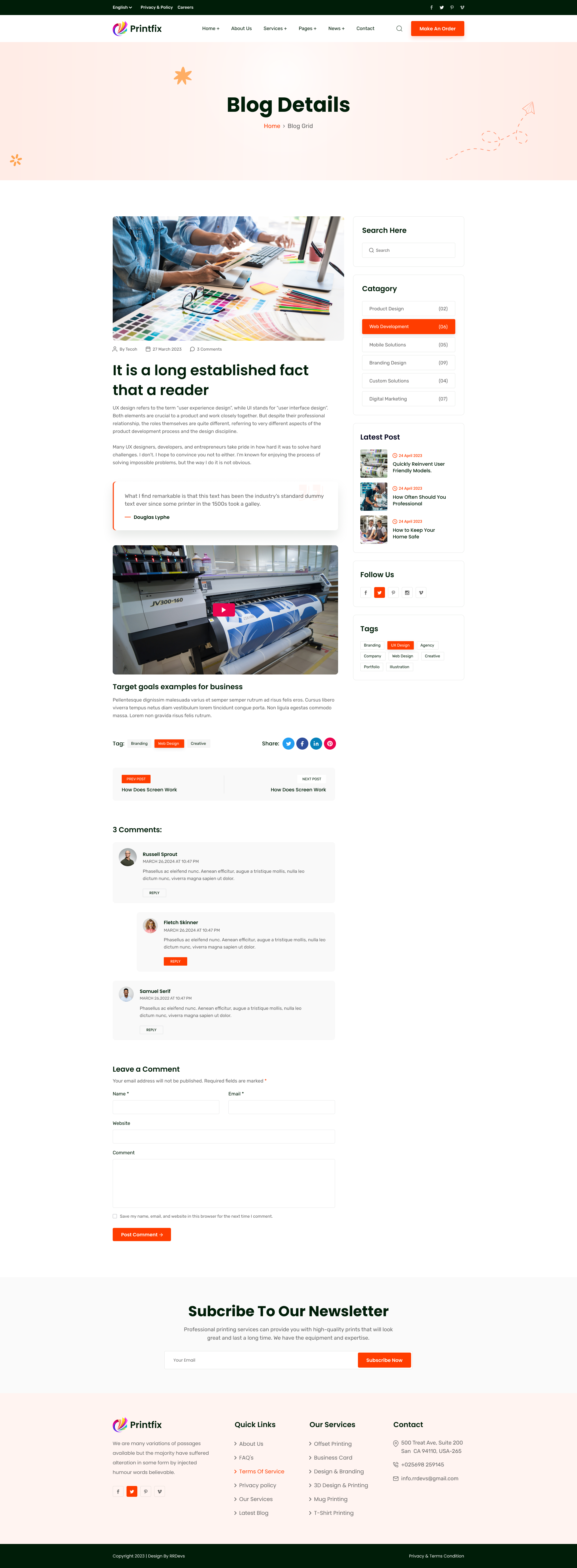 Printfix – Printing Company Figma Template by RRdevs | ThemeForest