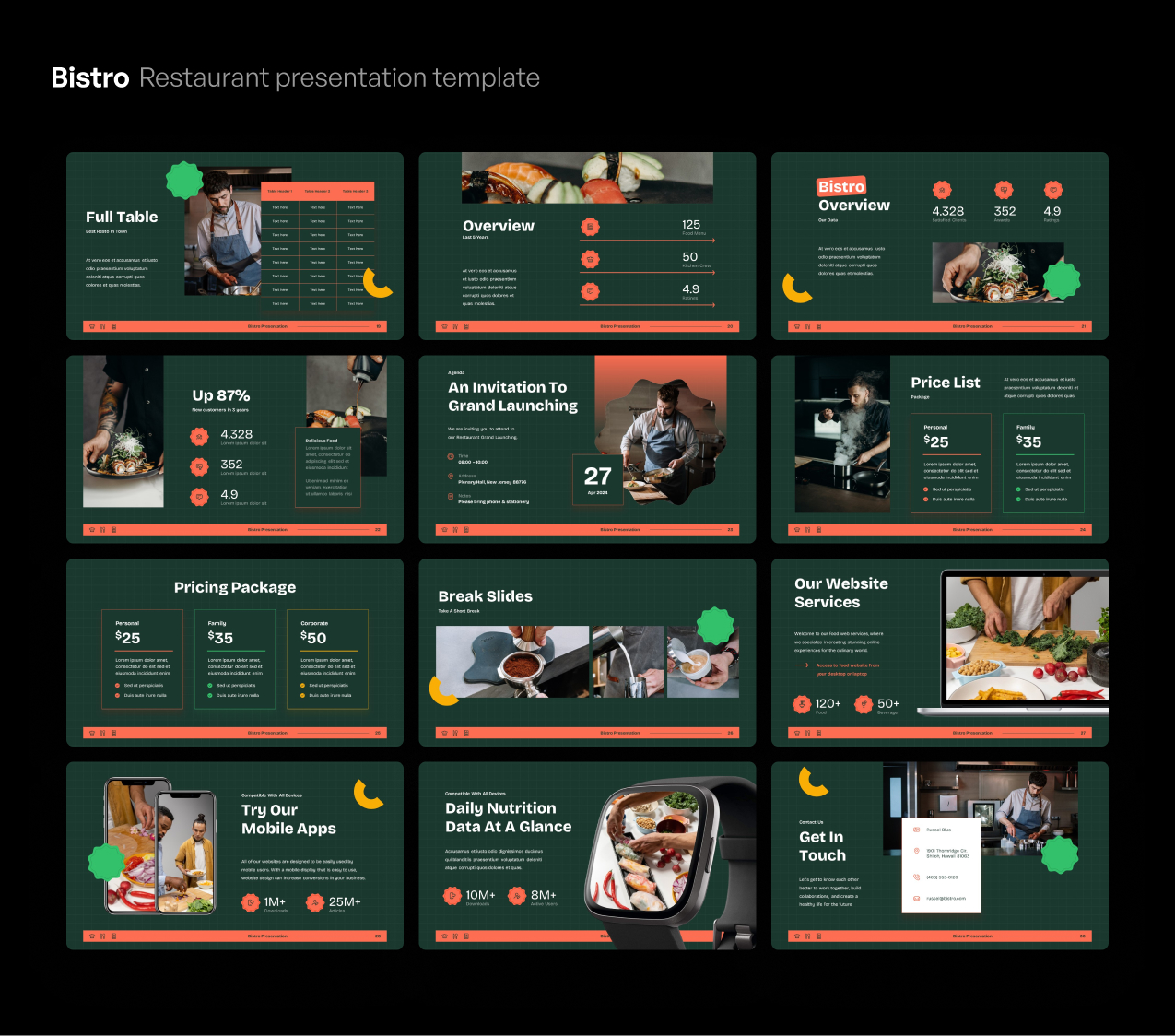 Bistro - Restaurant PowerPoint Presentation, Presentation Templates