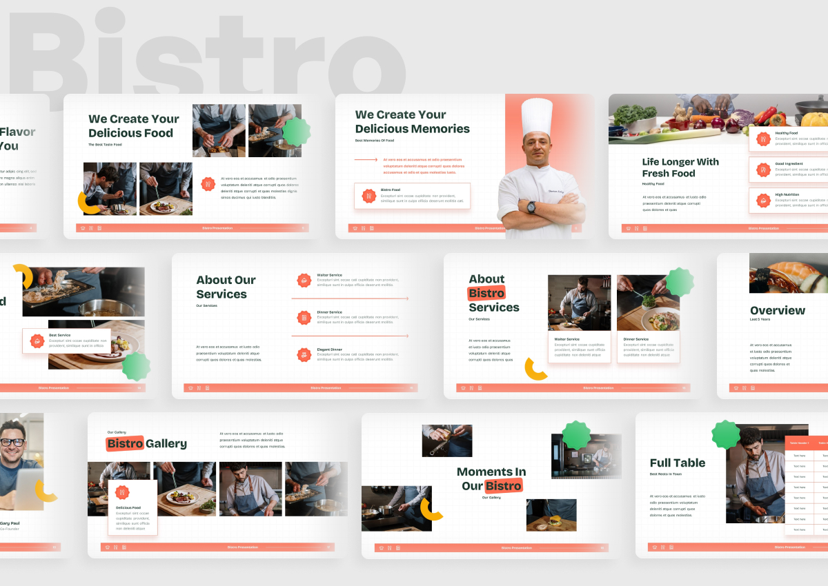 Bistro - Restaurant PowerPoint Presentation, Presentation Templates