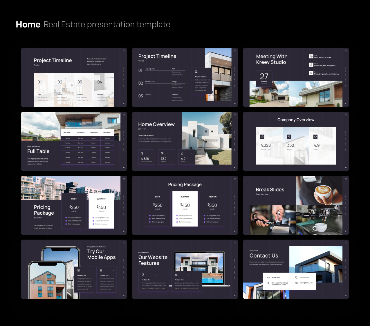 Home - Real Estate Google Slides Presentation, Presentation Templates