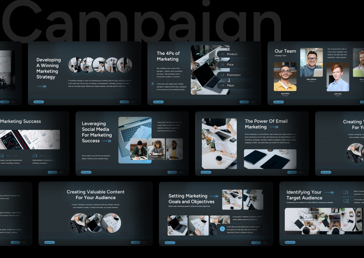 Campaign - Marketing Google Slides Presentation, Presentation Templates