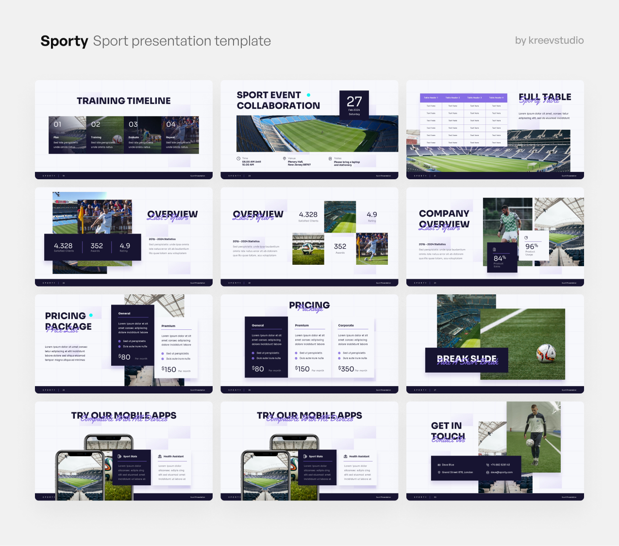 Sporty - Sport Keynote Presentation, Presentation Templates | GraphicRiver