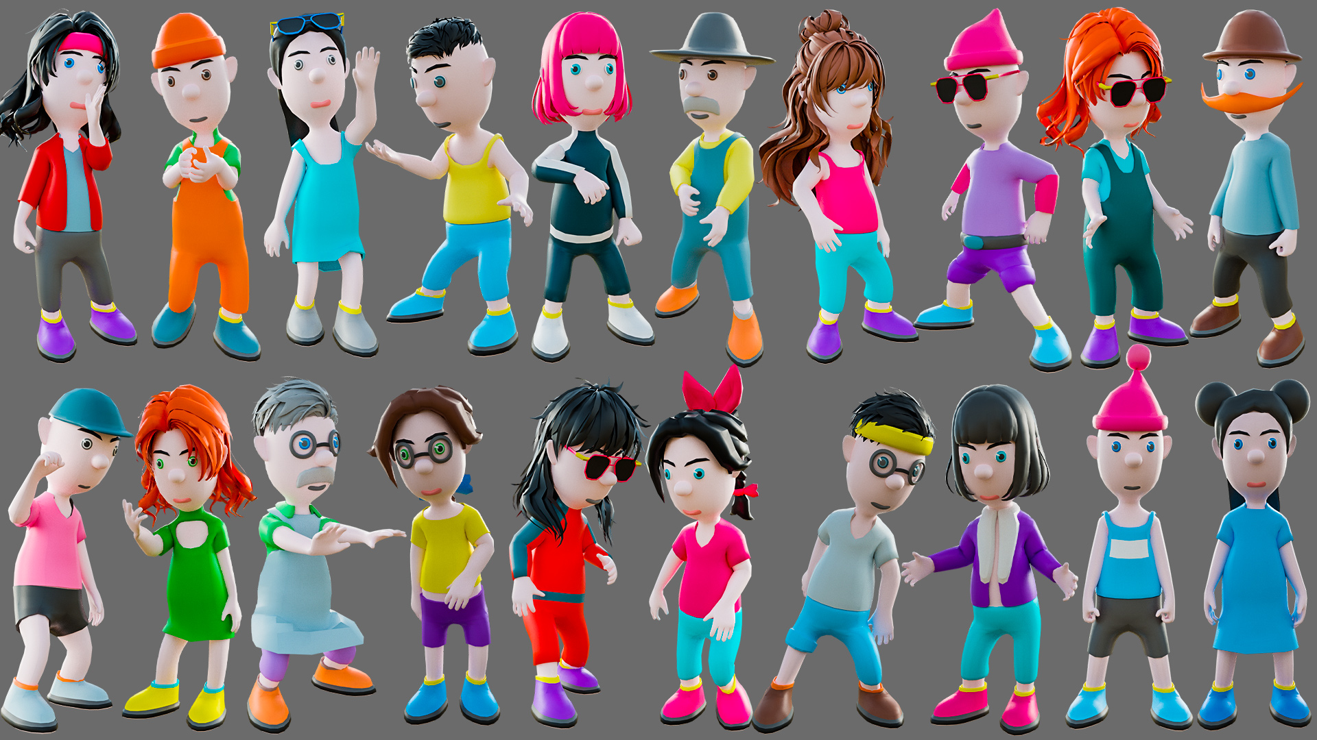 Cartoon characters-different people by cherce | 3DOcean