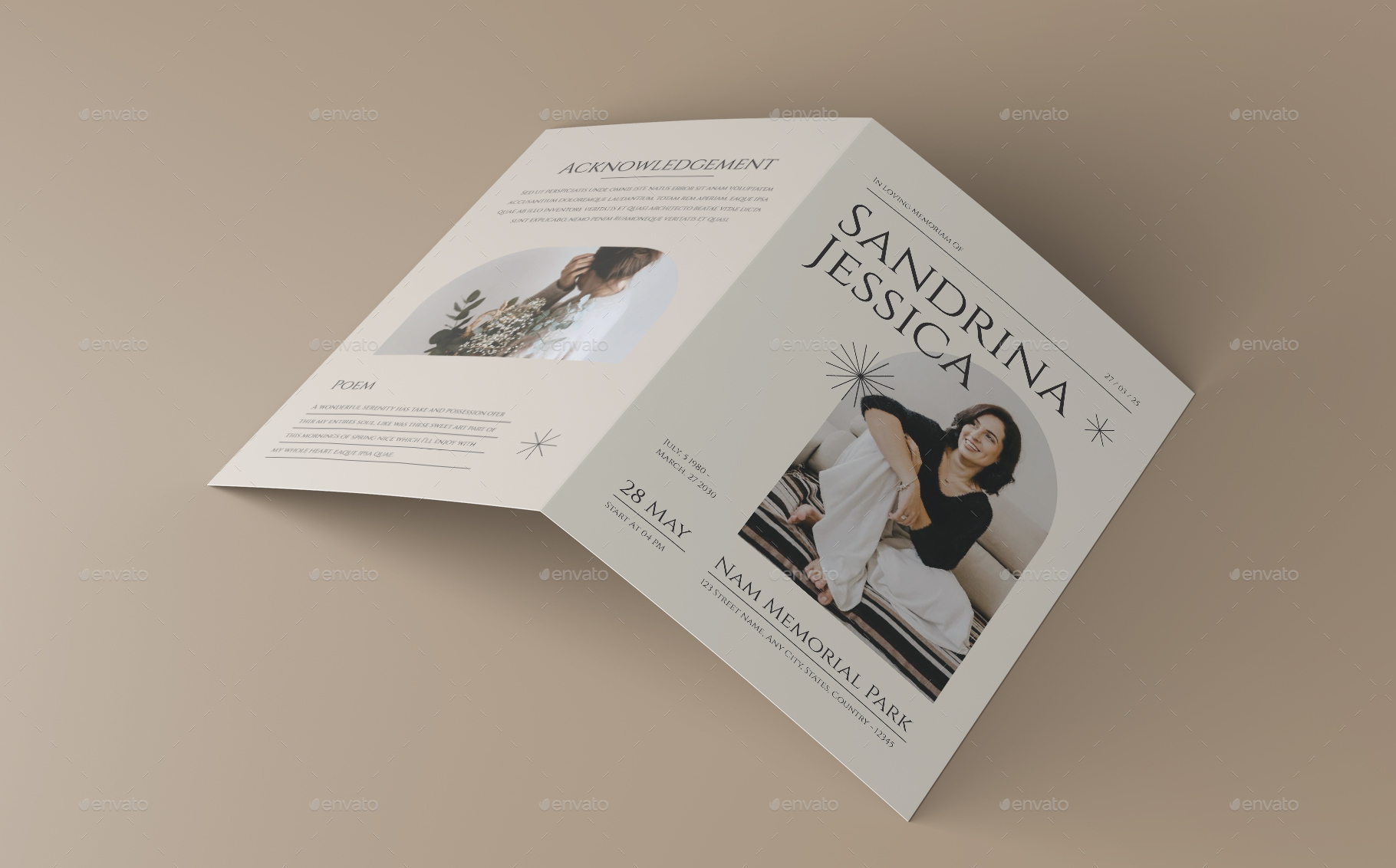 Simple Minimal Funeral Program, Print Templates | GraphicRiver