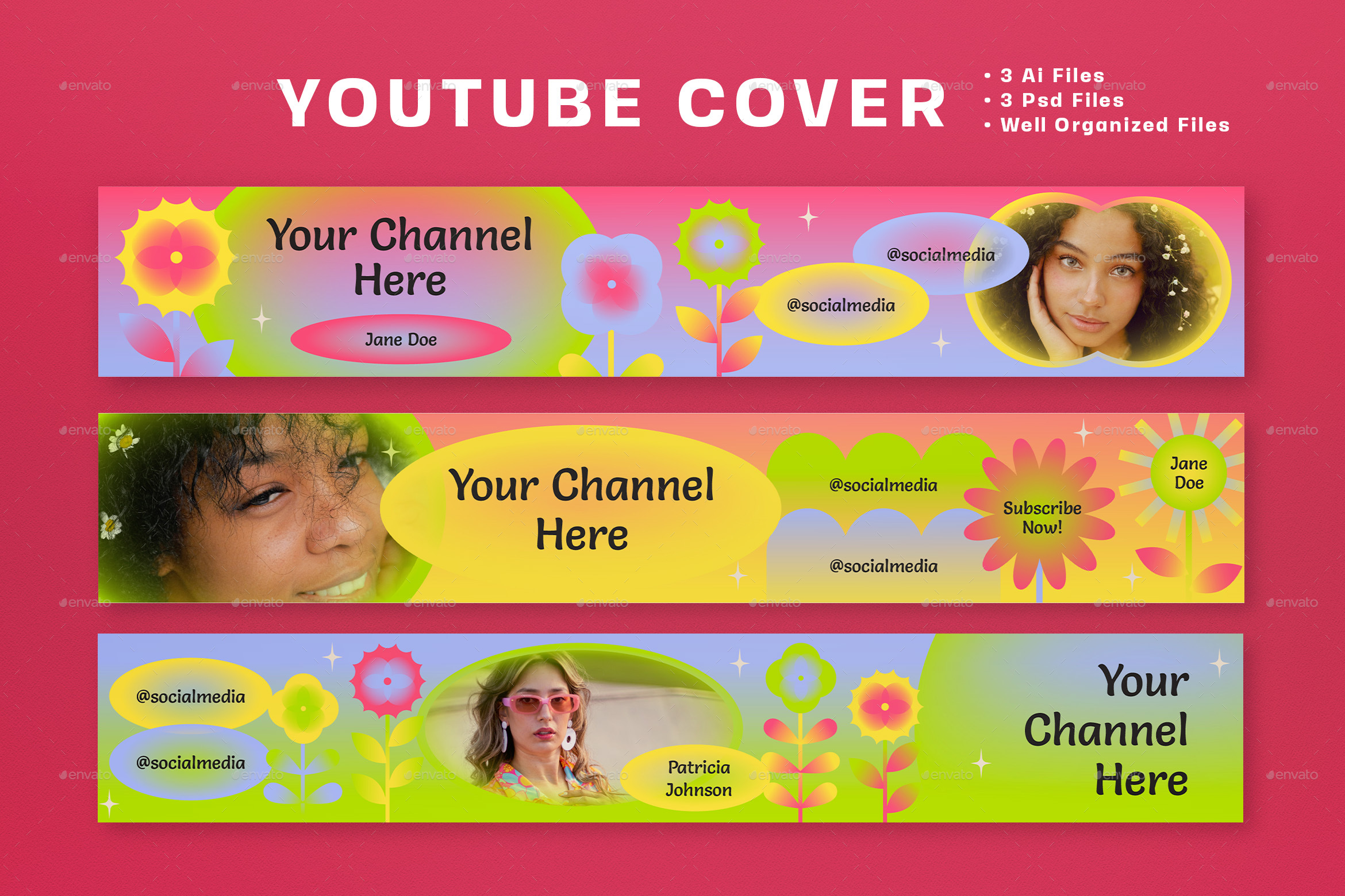 Playful Gradient YouTube Cover, Web Elements | GraphicRiver