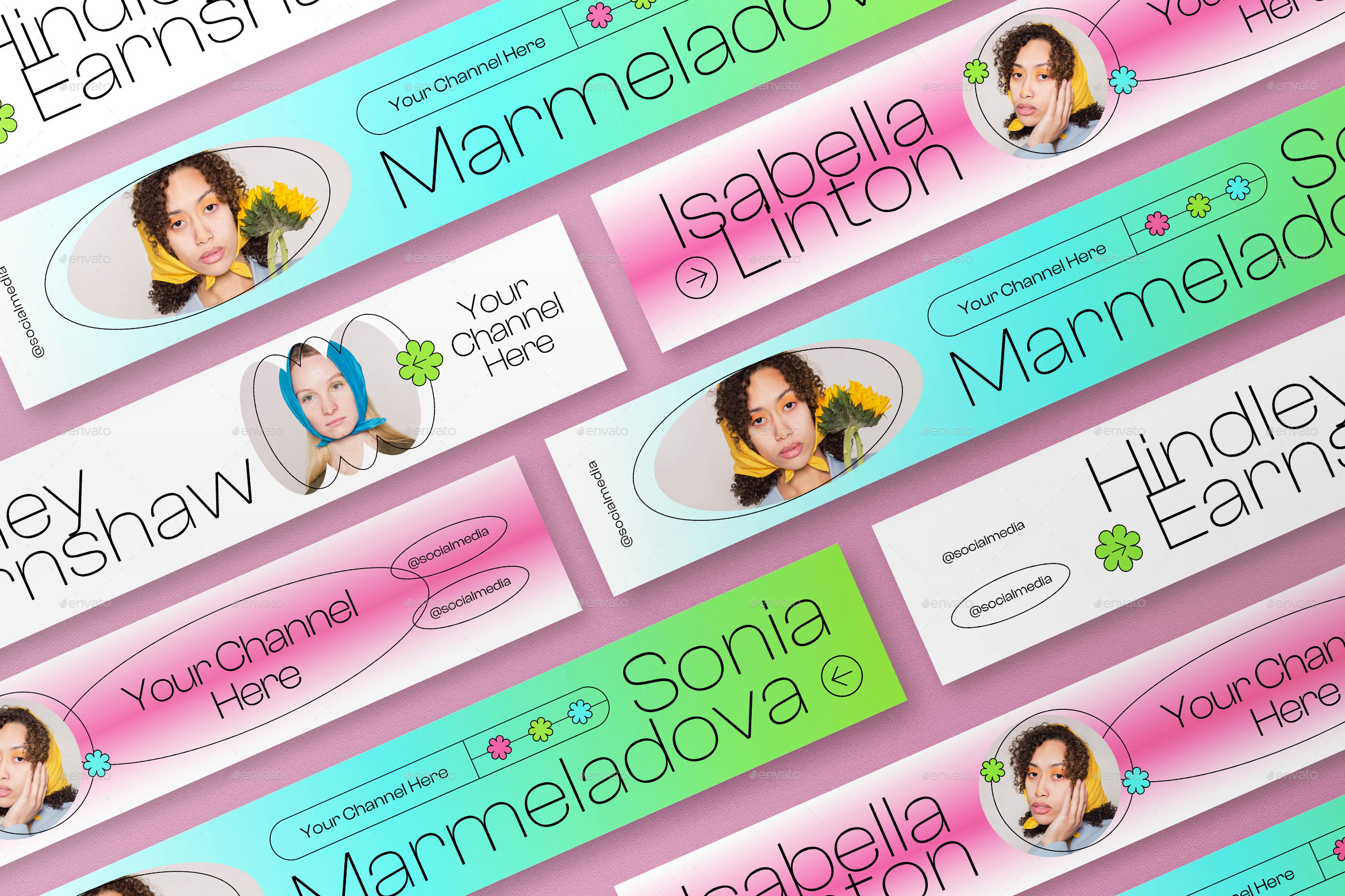 Colorful Gradient YouTube Banner, Web Elements | GraphicRiver