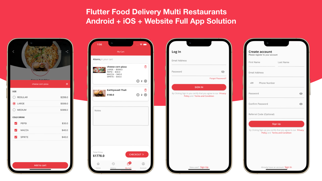 Flutter 3 Food Delivery Multi Restaurants Laravel Backend (Android ...