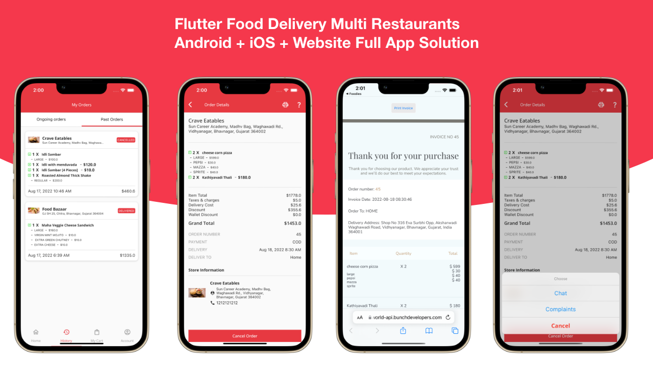 Flutter 3 Food Delivery Multi Restaurants Laravel Backend (Android + iOS + Website + Admin + PWA ...