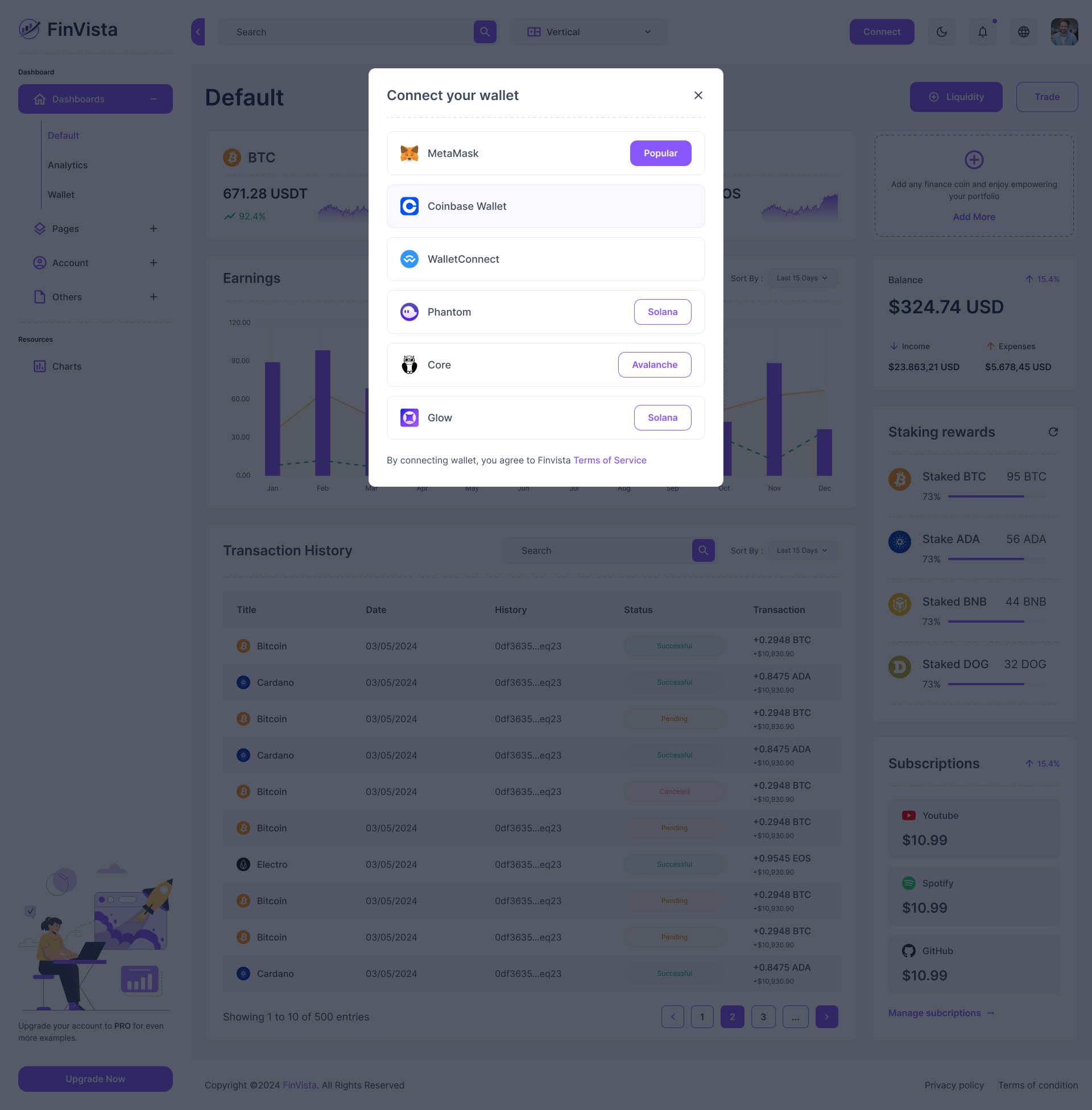 FinVista – Web3 and Finance Dashboard Figma Template by UIAXIS | ThemeForest