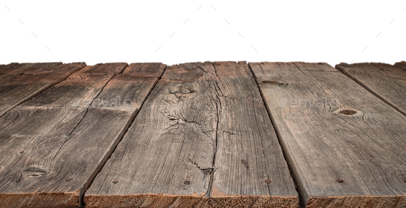 wooden table template, wooden old board isolated, desk mock-up Stock ...