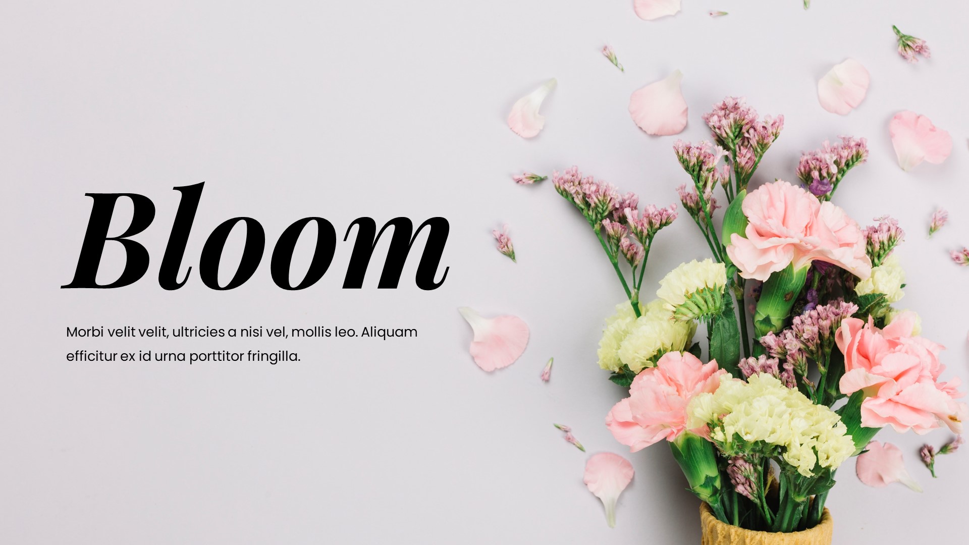 Bloom - Minimalist Flower Plant Powerpoint Template, Presentation Templates