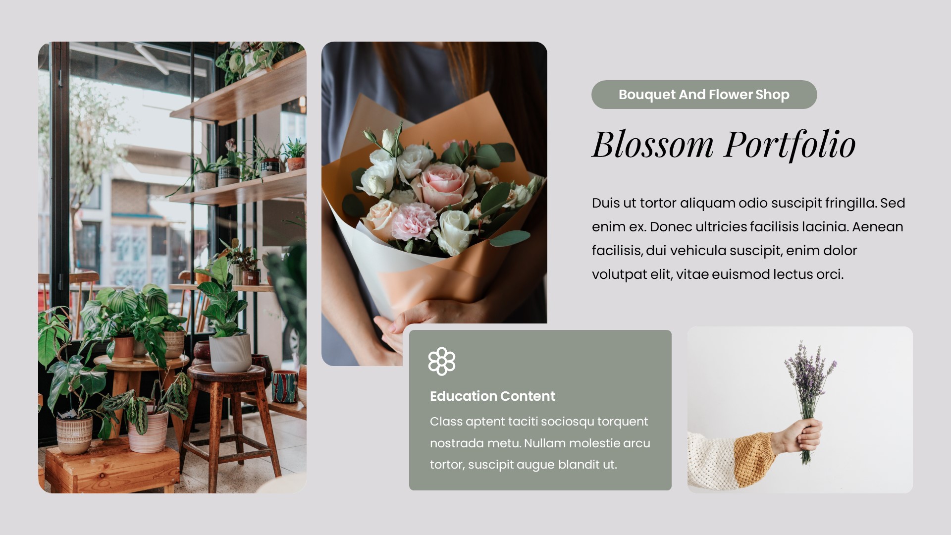 Bloom - Minimalist Flower Plant Powerpoint Template, Presentation Templates
