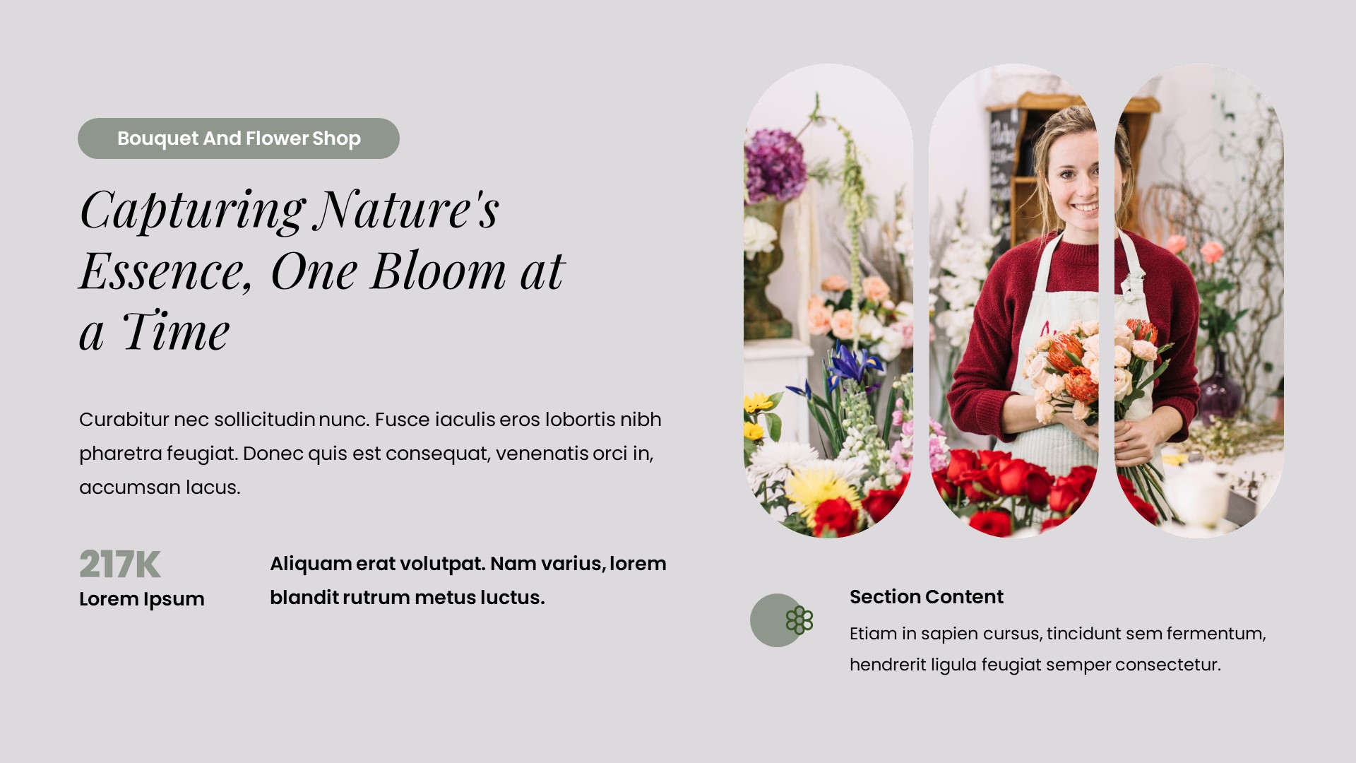 Bloom - Minimalist Flower Plant Powerpoint Template, Presentation Templates