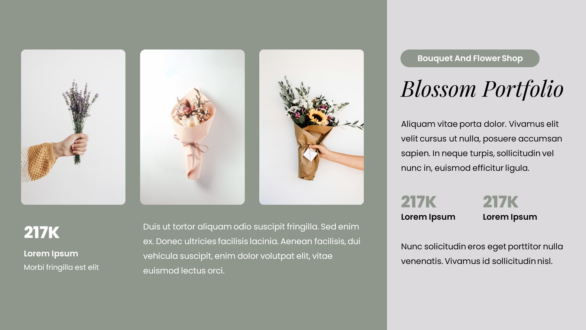 Bloom - Minimalist Flower Plant Powerpoint Template, Presentation Templates