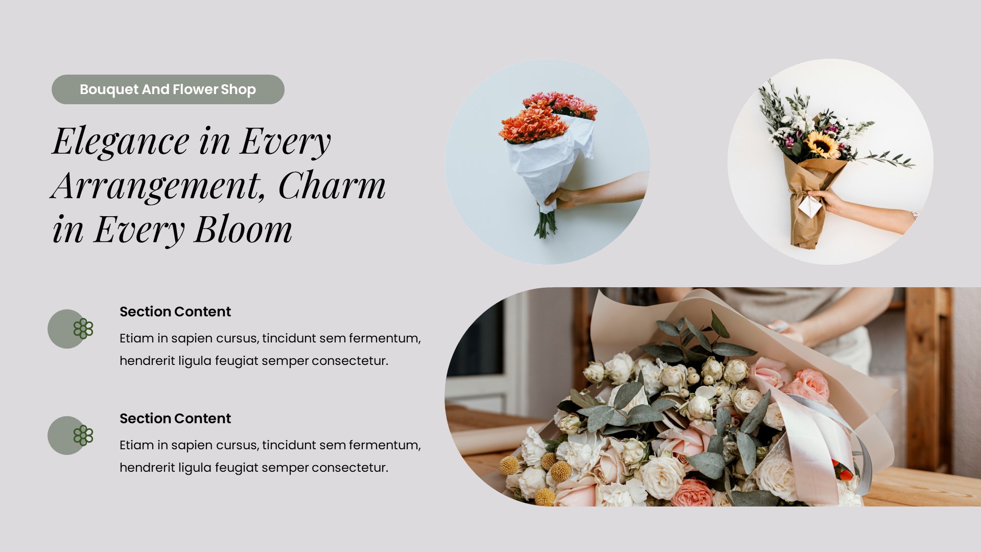 Bloom - Minimalist Flower Plant Powerpoint Template, Presentation Templates