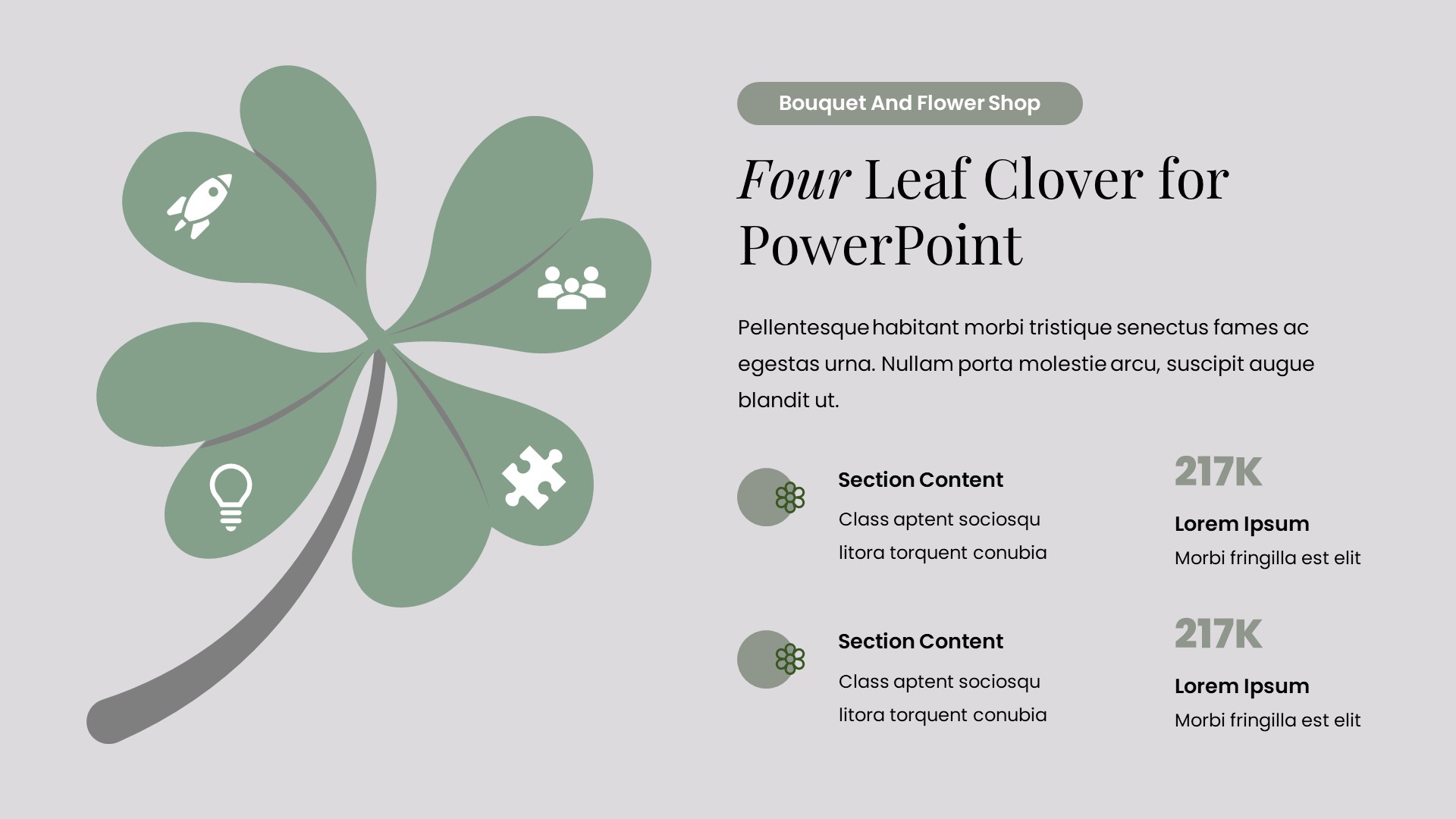 Bloom - Minimalist Flower Plant Powerpoint Template, Presentation Templates
